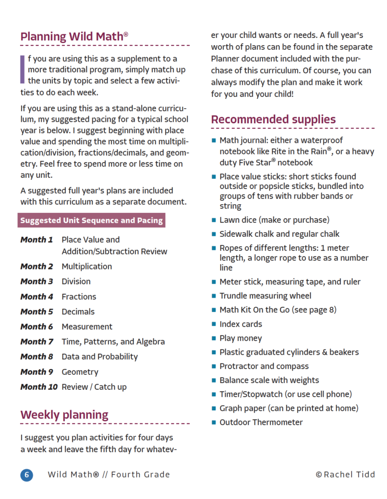 Wild Math Curriculum: Fourth Grade | Wild Learning
